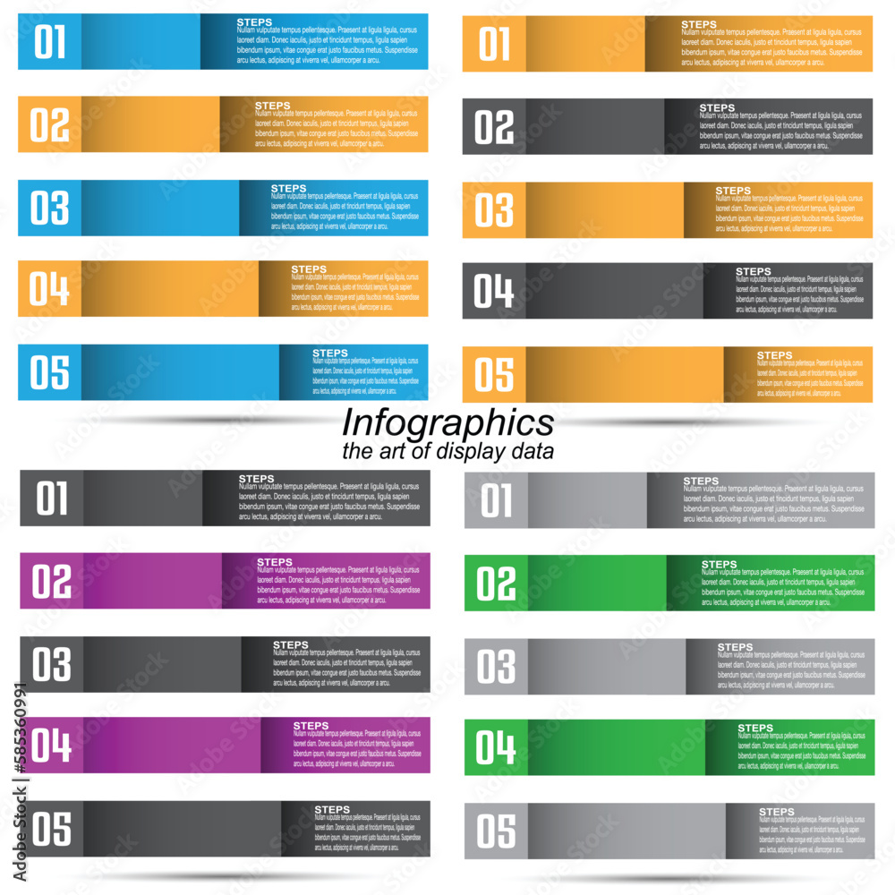 Vetor de Collection infographic template for modern data visualization ...