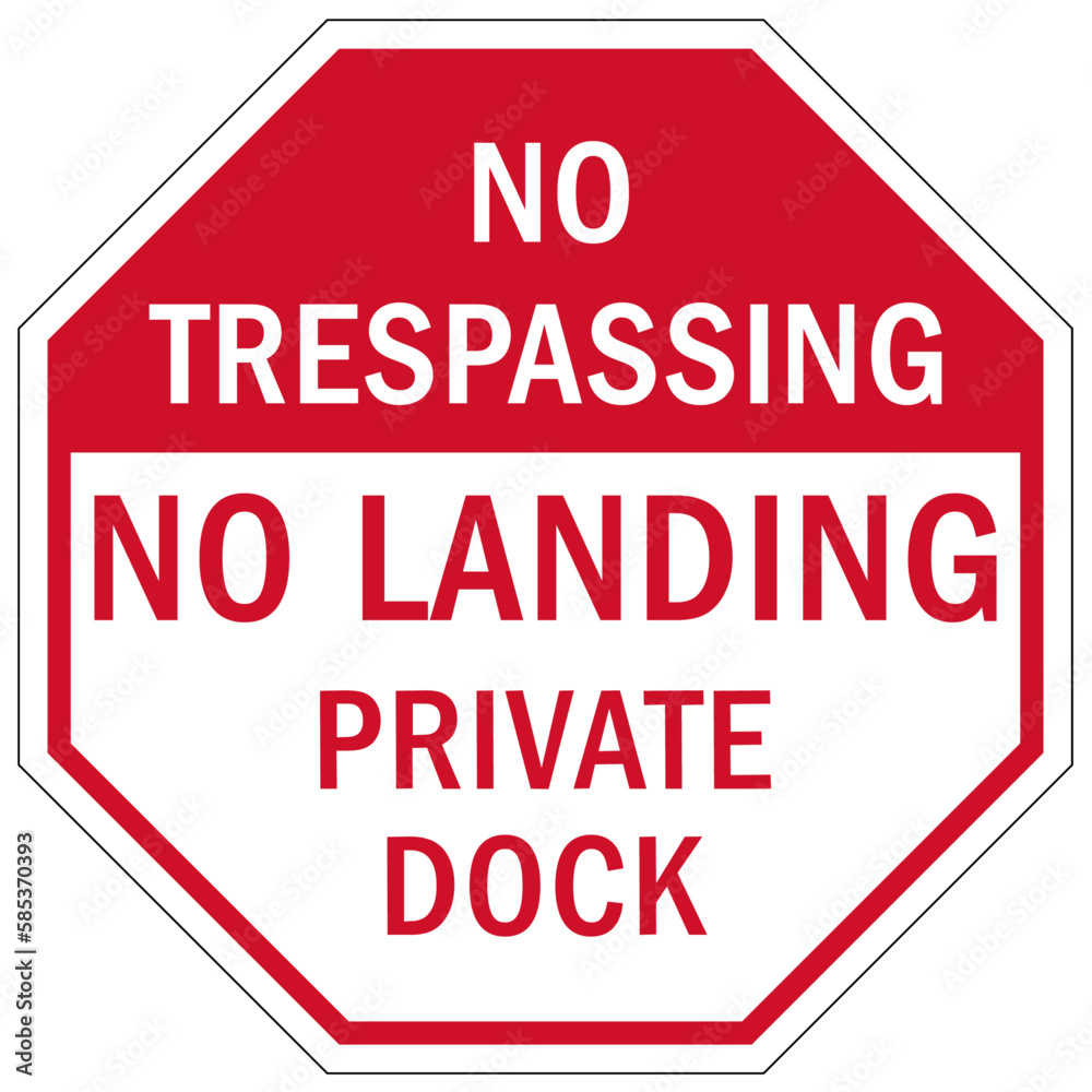 Vektorová grafika „Dock warning sign and label no trespassing no ...