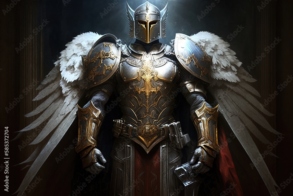 Photo & Art Print Justice and Victory, Gleaming in Illuminated Armor ...