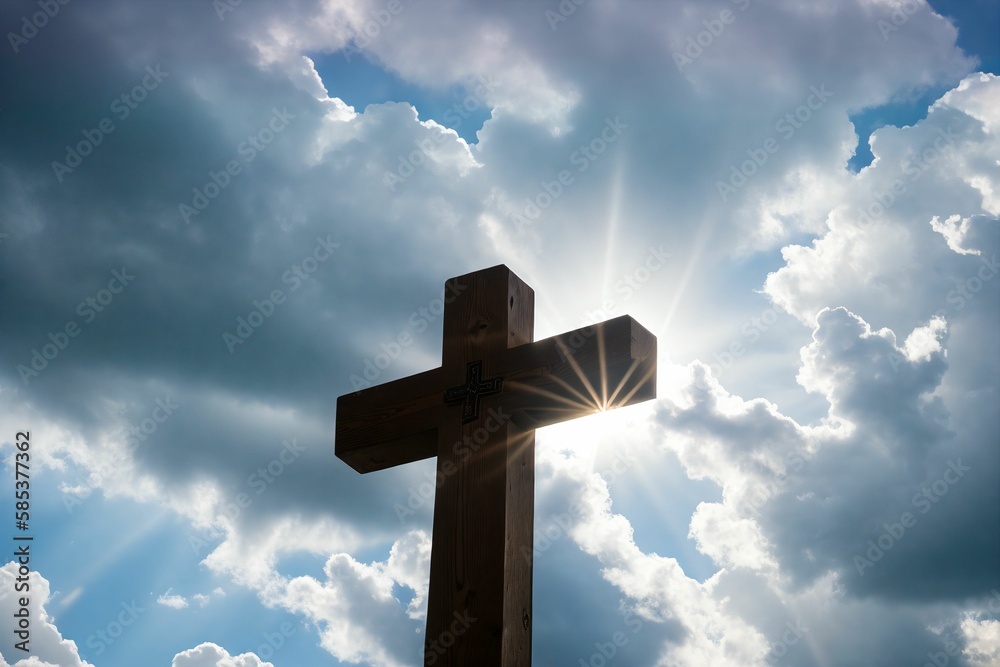Cross against the sky, marking the strong religion that we carry and ...