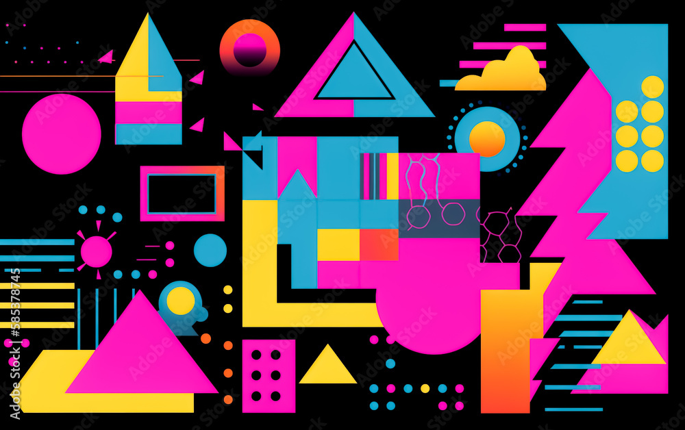 Colorful 80s Retro patterns, shapes and colors for that vintage 1980s ...