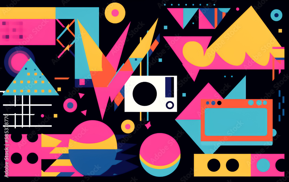Colorful 80s Retro patterns, shapes and colors for that vintage 1980s ...