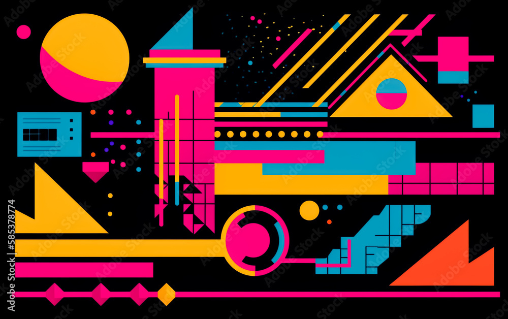 Colorful 80s Retro patterns, shapes and colors for that vintage 1980s ...