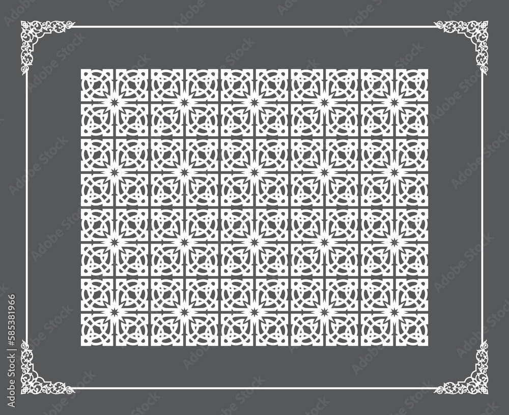 Gold Islamic oriental ceiling and wall pattern on anthracite background ...