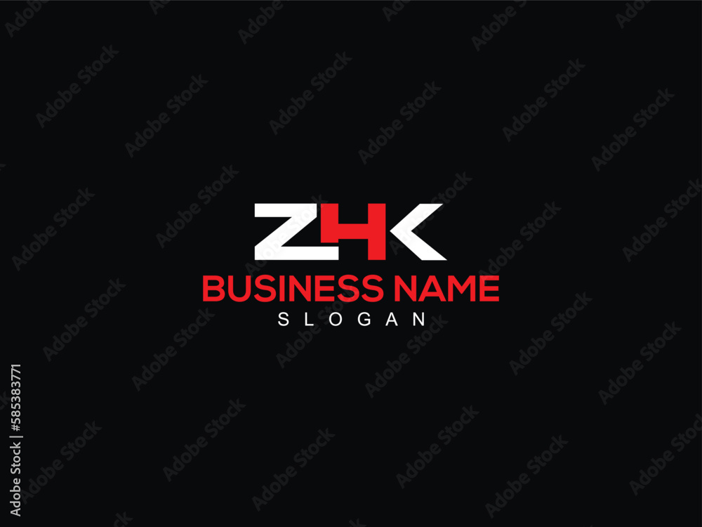 Initial Logo ZHK zh Business Letter, Minimal zhk Logo Design For ...