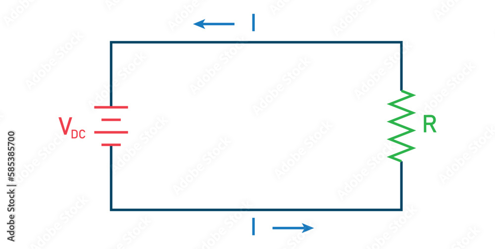 Alternating current (AC) circuit. Vector illustration isolated on white ...