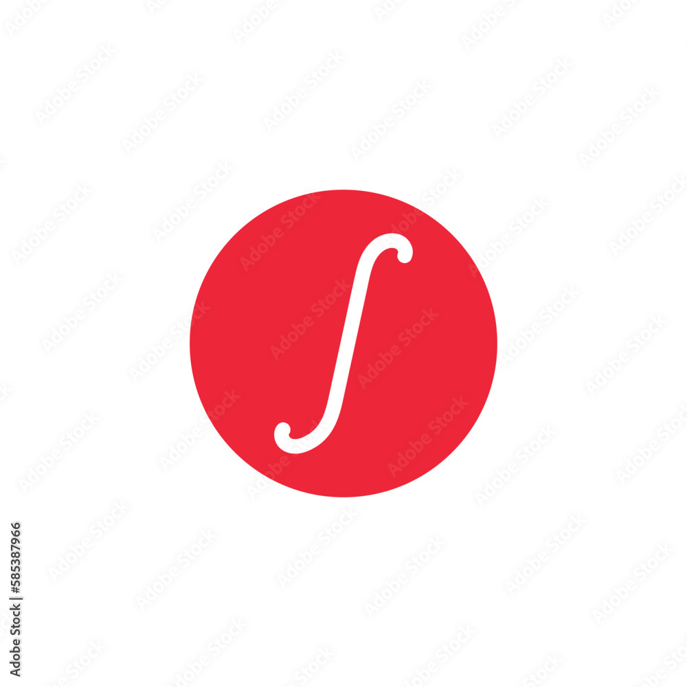 Red integral symbol in mathematics. Vector illustration isolated on ...