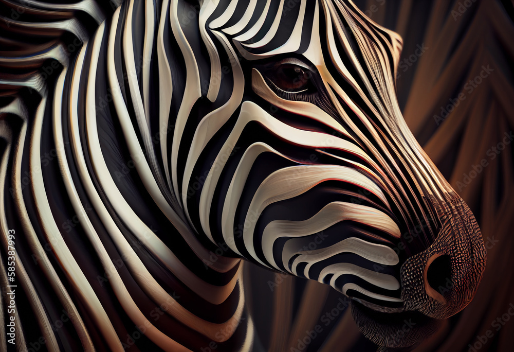 A complex, multi-layered pattern of interlocking shapes that resembles ...