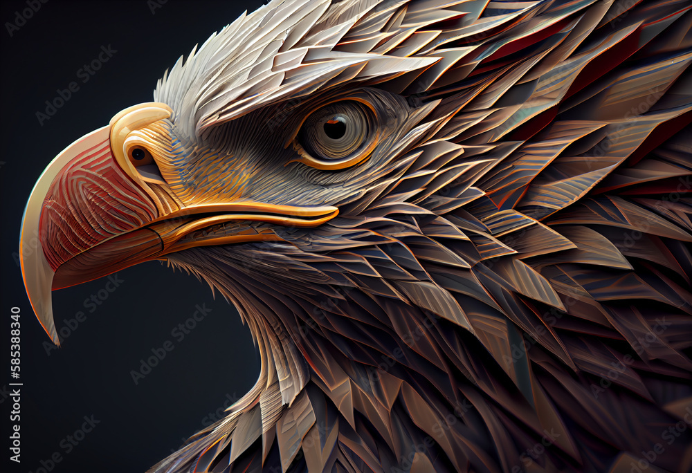 A complex, multi-layered pattern of interlocking shapes that resembles ...