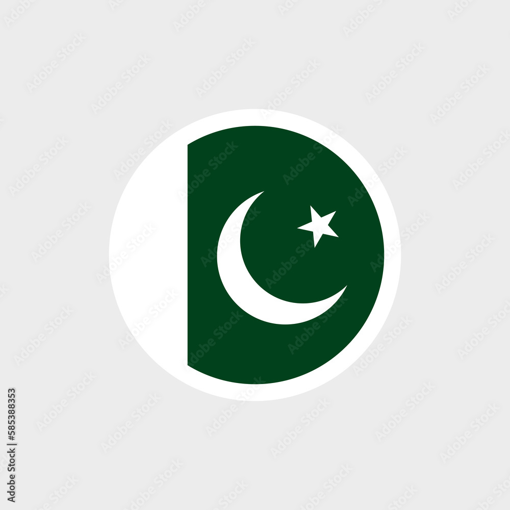 Flag of Pakistan. Pakistani green flag with Muslim crescent and star ...