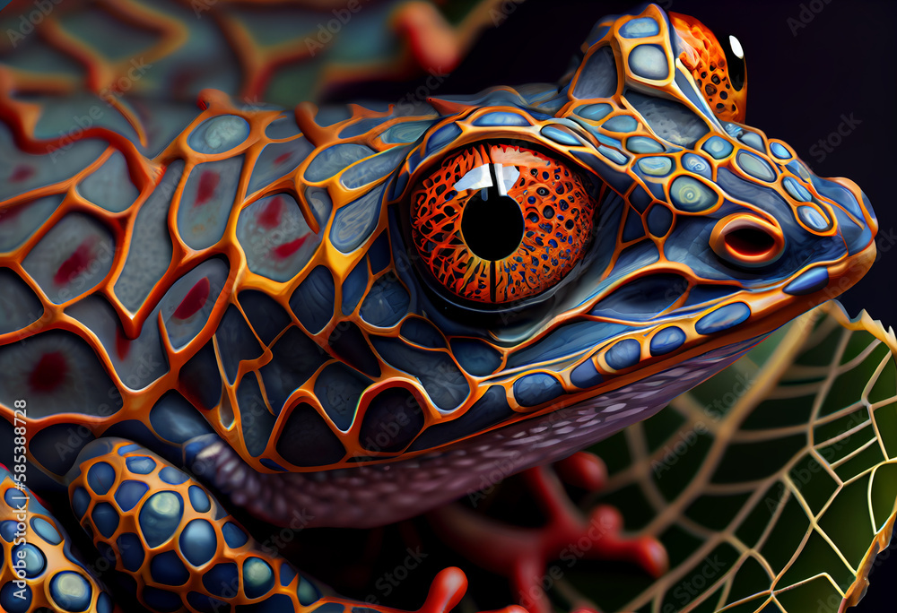 A complex, multi-layered pattern of interlocking shapes that resembles ...