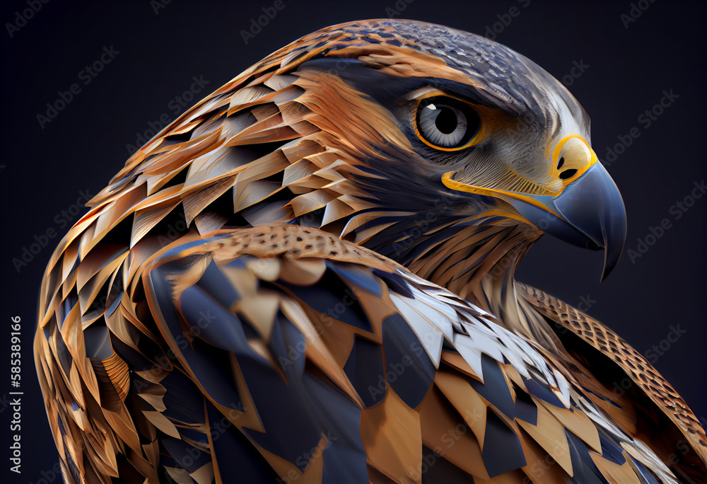 A complex, multi-layered pattern of interlocking shapes that resembles ...