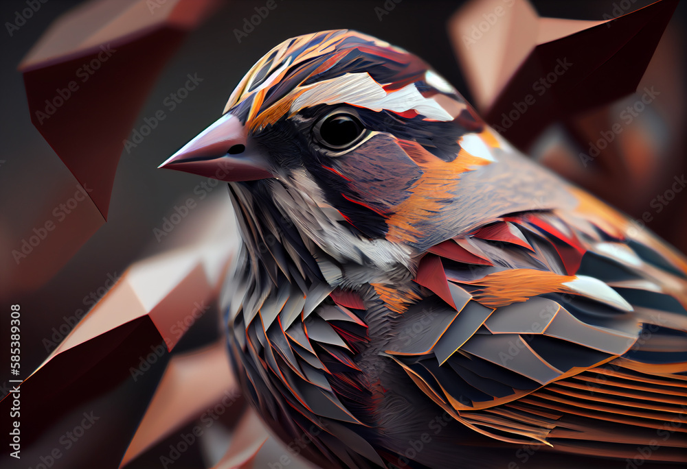 A complex, multi-layered pattern of interlocking shapes that resembles ...