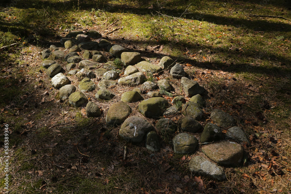 Stone pavement from the megalithic era, Grzybnica, Poland Stock Photo ...