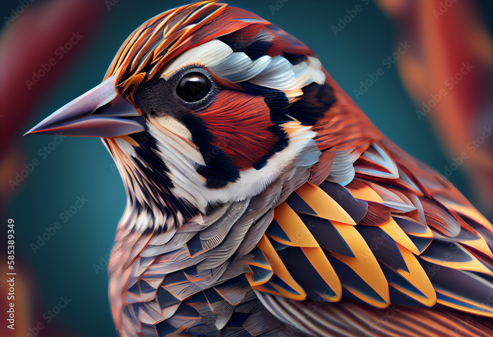 A complex, multi-layered pattern of interlocking shapes that resembles ...