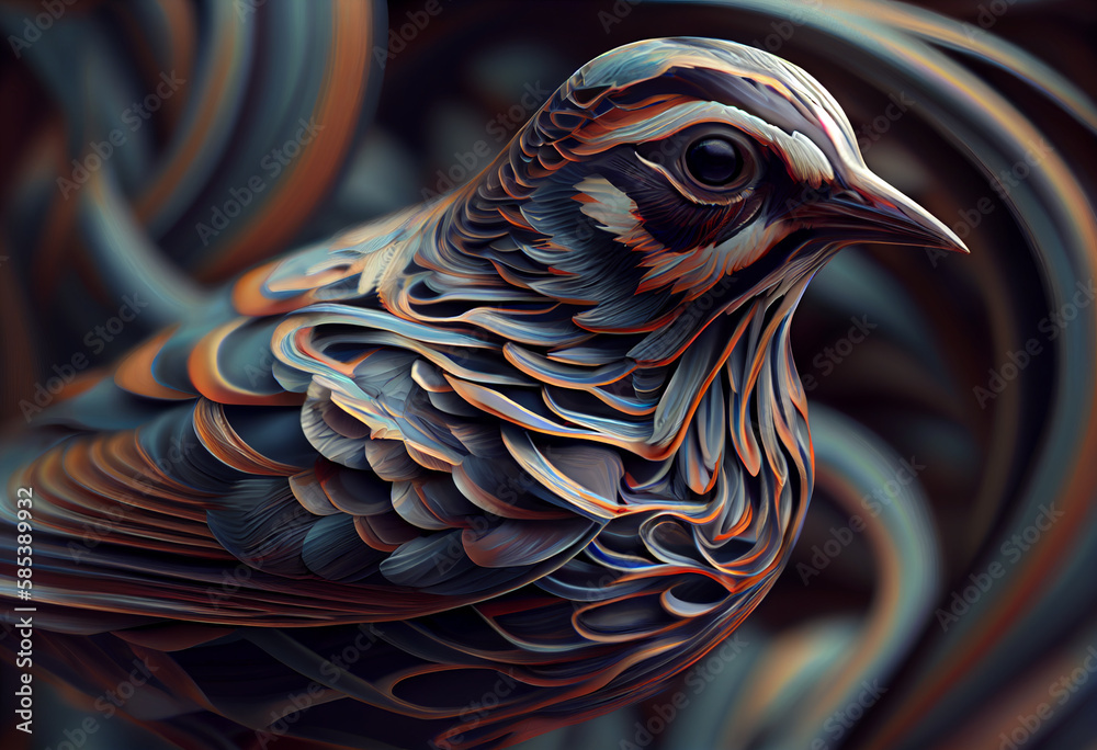 A complex, multi-layered pattern of interlocking shapes that resembles ...