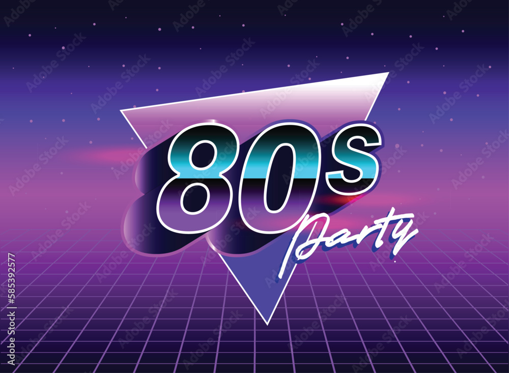 Retro 80s sci-fi futuristic style background with supercar. Vector ...