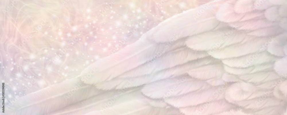 Warm Pastel Angel Wing Message Banner - large detailed angel wing ...