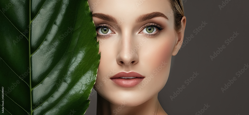 Young Woman with a beautiful face and Perfect clean fresh skin. Model ...