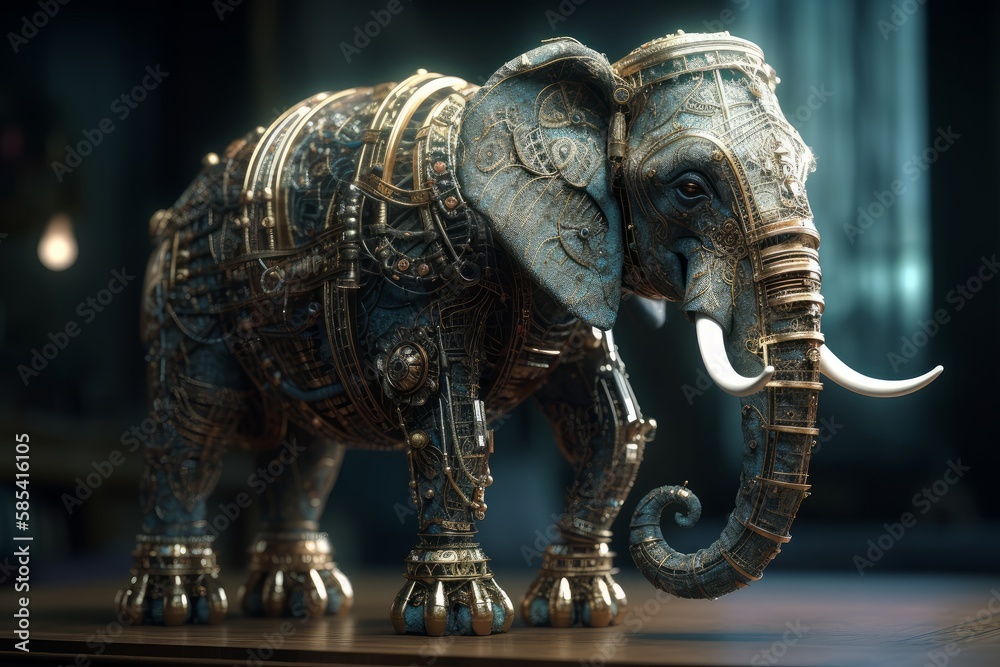 Creating Super Detailed 3D Elephant Robot with Rococo Style and ...