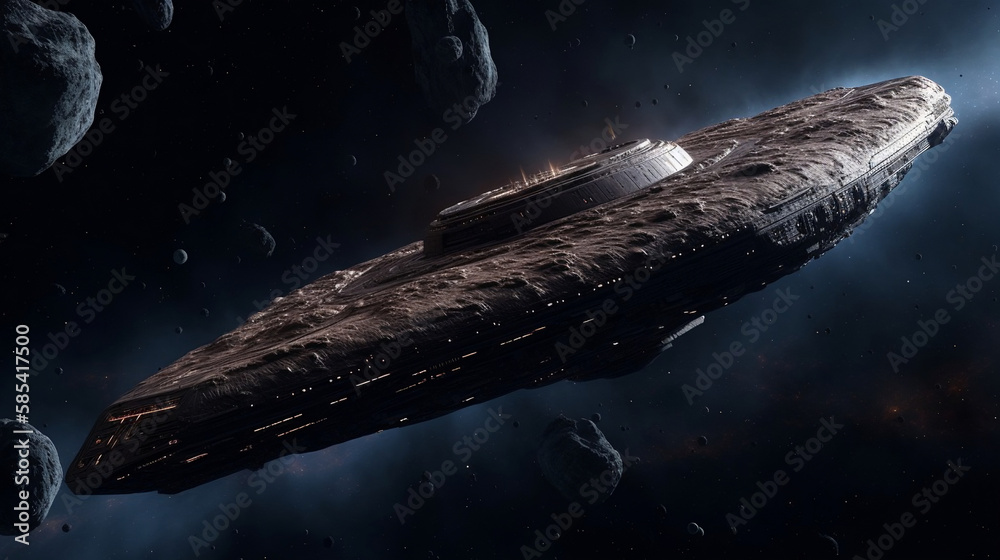 Oumuamua, the interstellar space ship - ai generated Stock Illustration ...