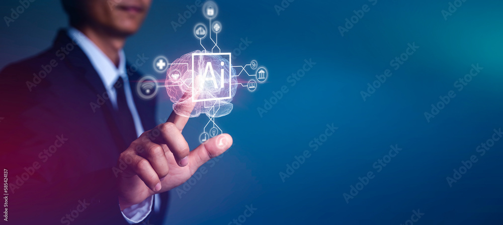 Technology and people use AI learning and artificial intelligence ...
