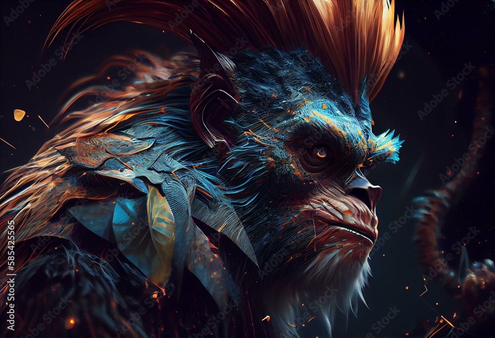 A unique and beautiful illustration of a cinematic troll animal ...
