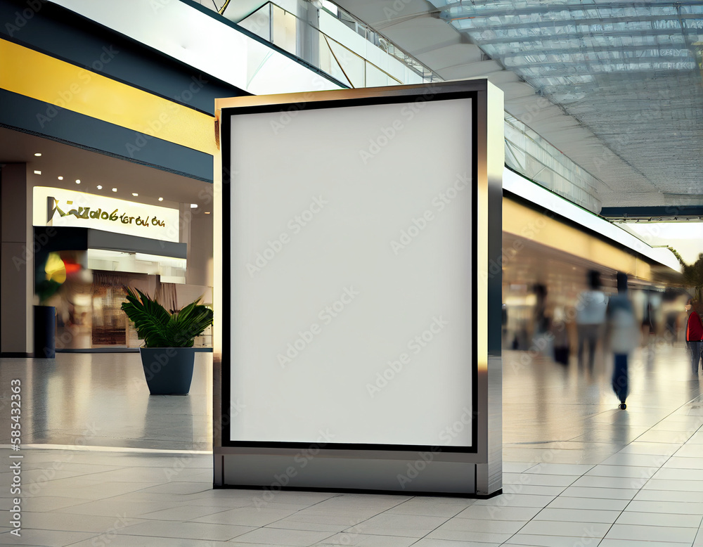 Blank billboard posters in the shopping mall,Empty advertising ...