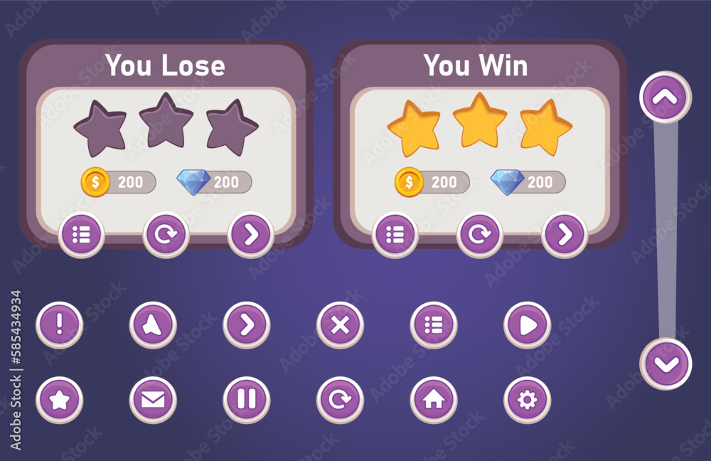 List of mobile games , Game UI kit , user interface ui - ux Stock ...