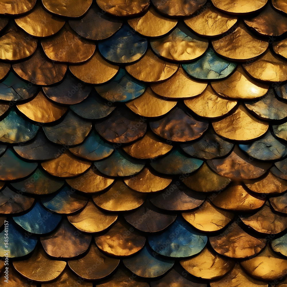 Seamless Tile Gold Dragon Scale Texture Background Wallpaper ...