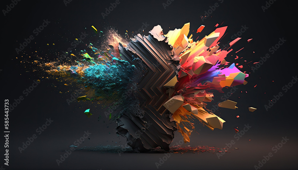 Dramatic Rainbow Explosion Rip Tear Shatter 8k Octane Render Unreal ...