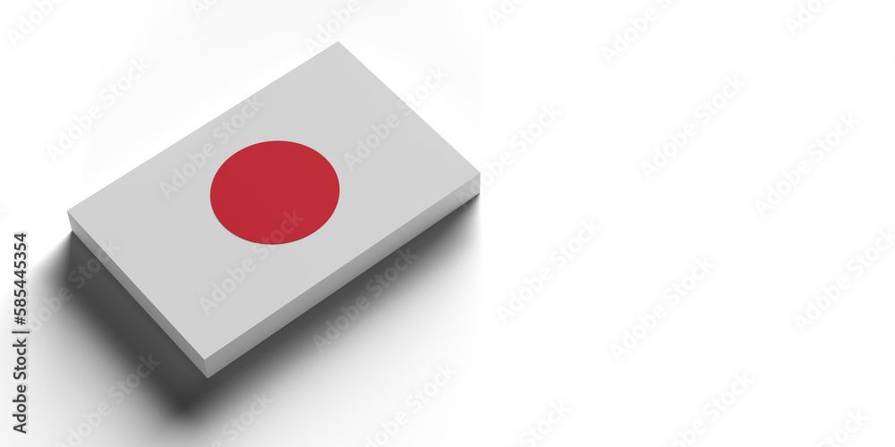Japanese Flag banner background with copy space and clipping path. 3D ...