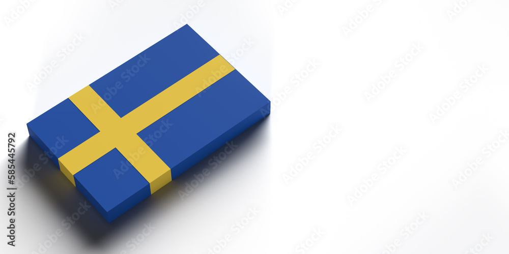 Sweden Flag banner background with copy space and clipping path. 3D ...