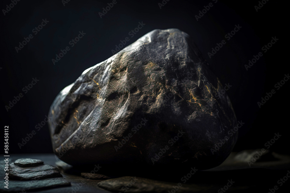 Musgravite is a rare precious natural geological stone on a black ...