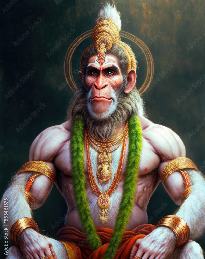 indian god monkey holy hanuman jayanti mythology illustration Stock ...