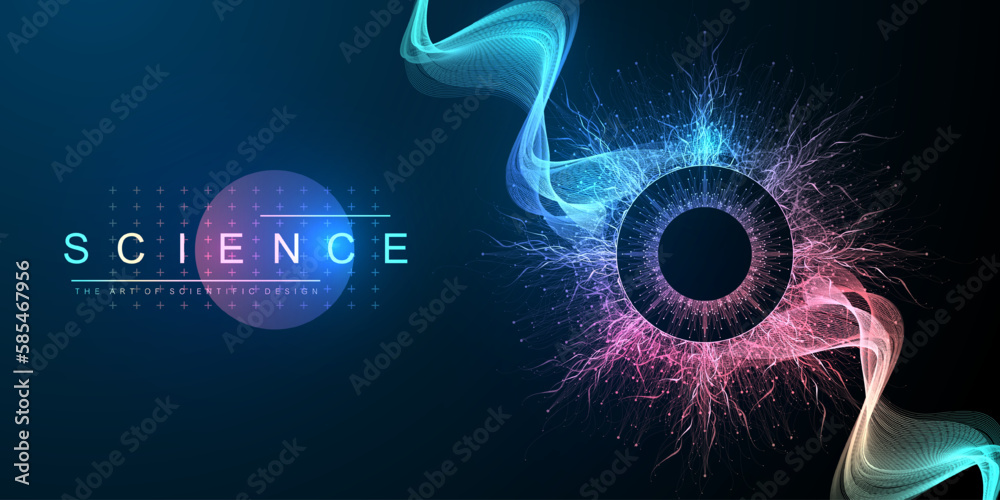 Molecular Abstract Structure Background Scientific Vector Illustration With Molecule Dna