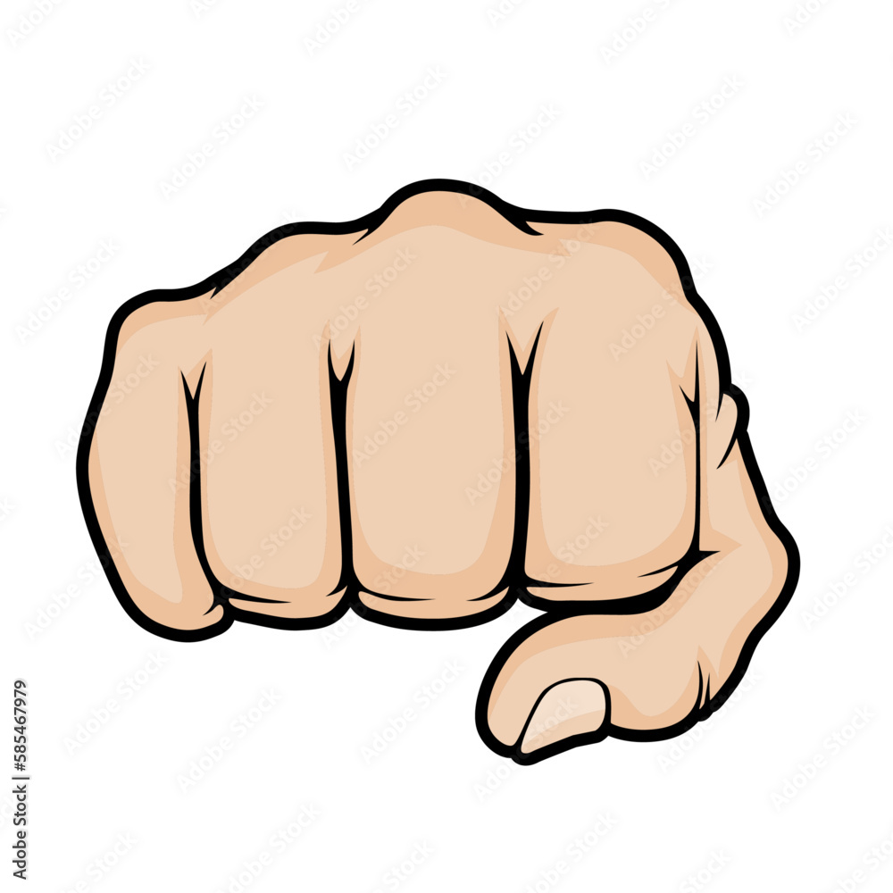 Fist bump, giving a fist bump, front angle fist bumping hand vector ...