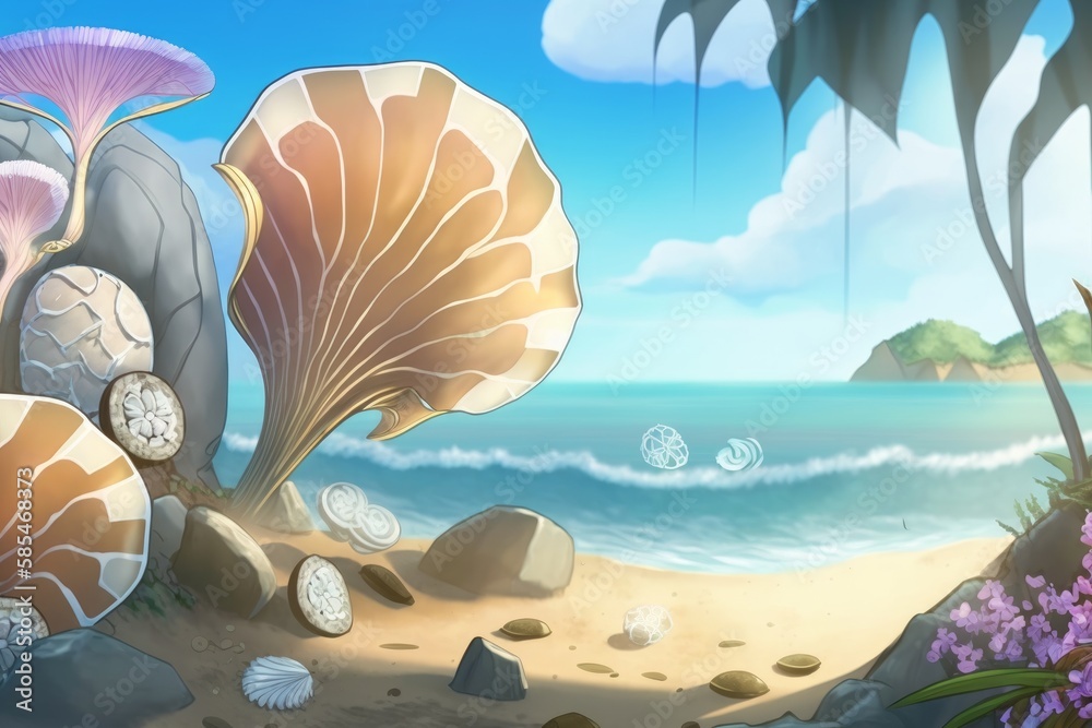 Disney's Fantasy Beachscape: Surreal Seashells & Cybernetic Sunlight in ...