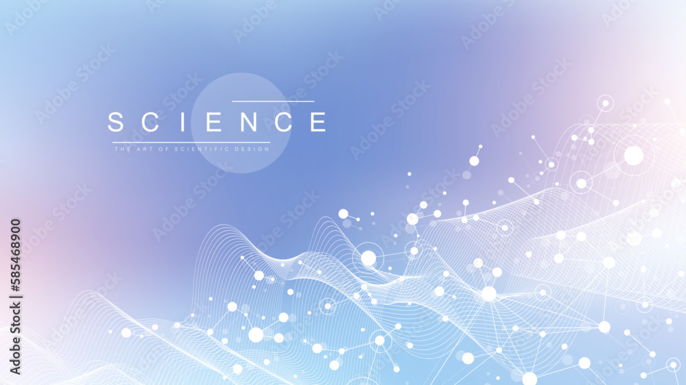 Molecular abstract structure background. Scientific vector illustration ...