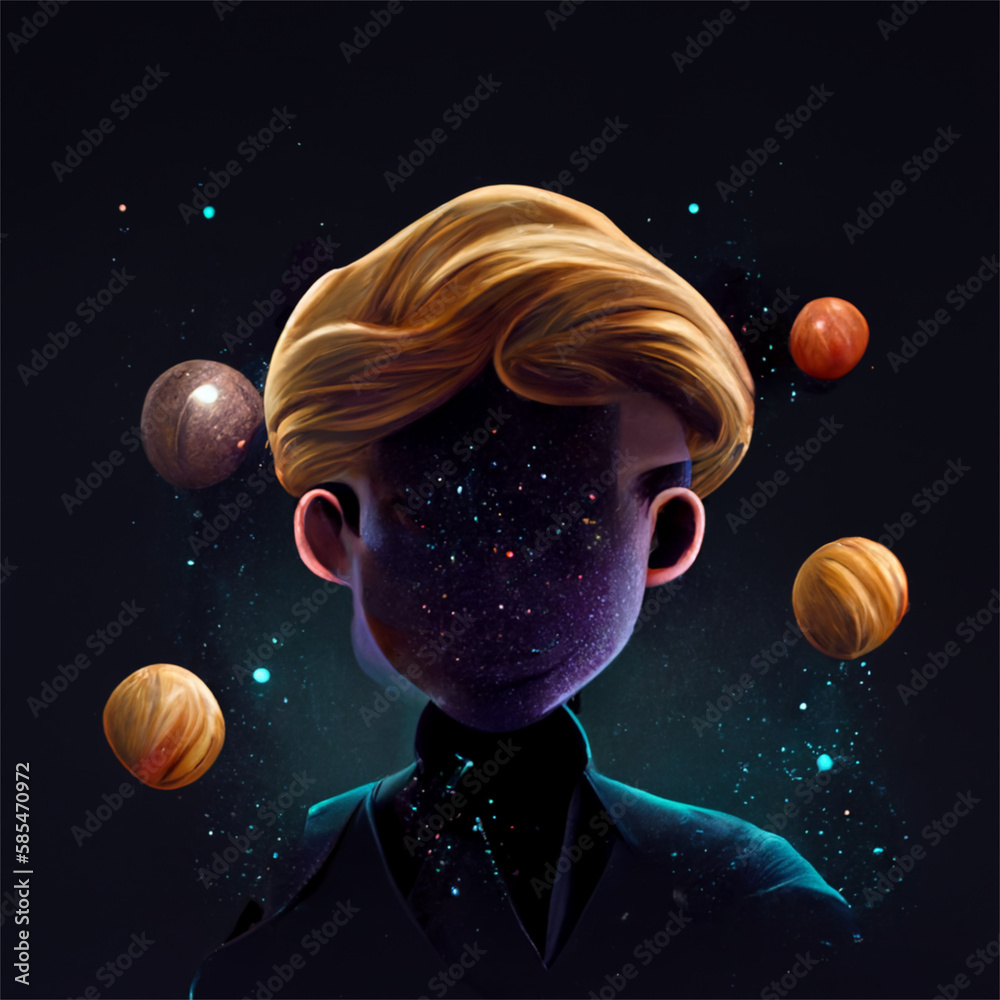 Weltraum Avatar im Comic Stil 6, Comic Look Space Guy Stock ...