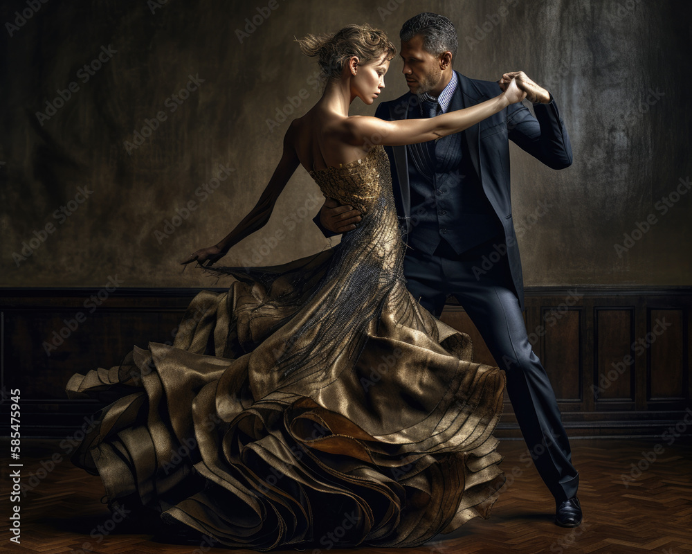 Synchronized Steps: Ballroom Dancing Couple in Motion (Generative AI ...