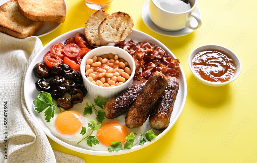Full english breakfast Stock Photo | Adobe Stock