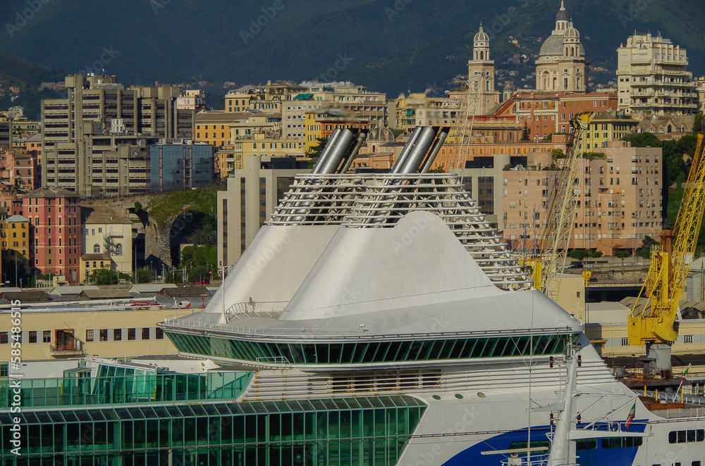 Large modern Passenger pax cargo roro ro-ro ferry cruiseship cruise ...