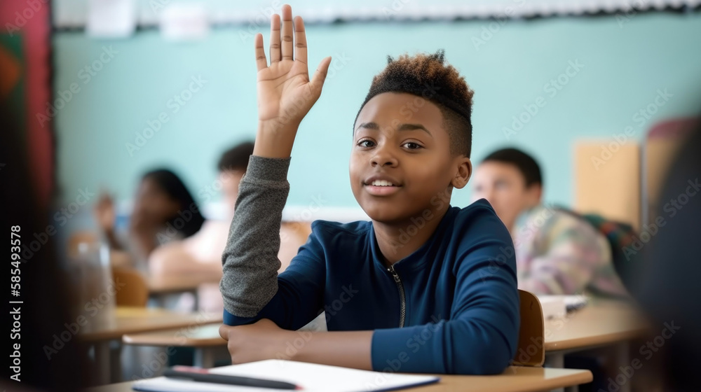 Young Black Student in The Diverse Classroom: African American Middle ...