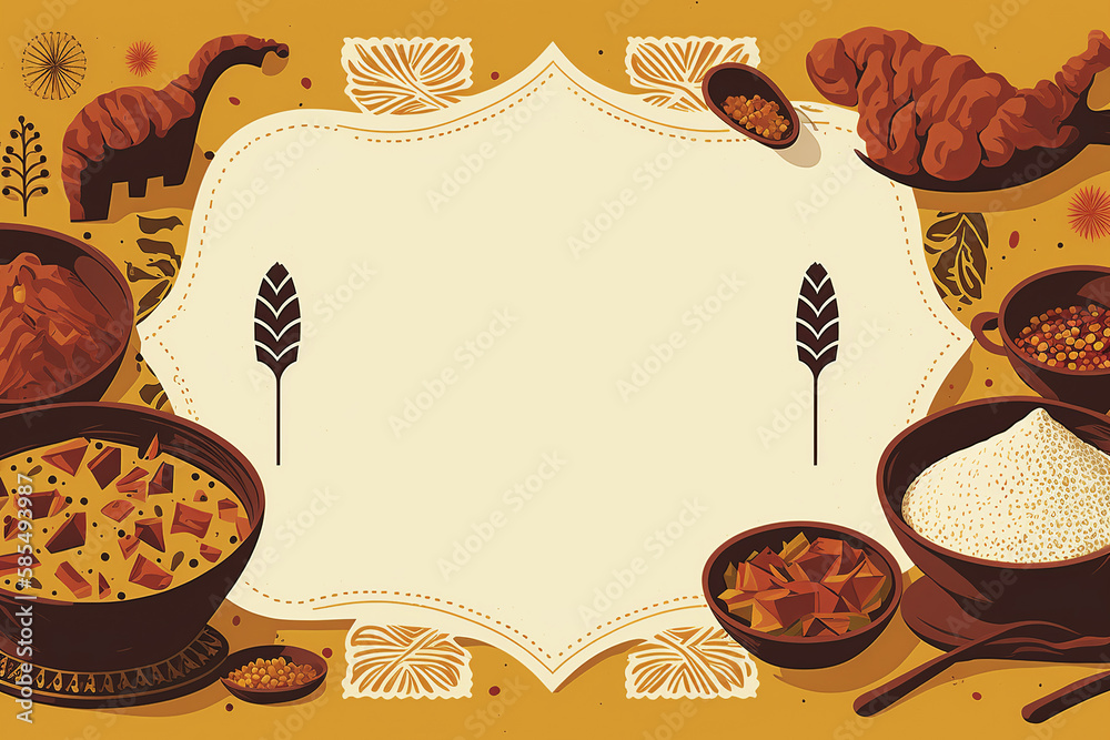 Indian food banner. Design template for indian restaurant with space to ...