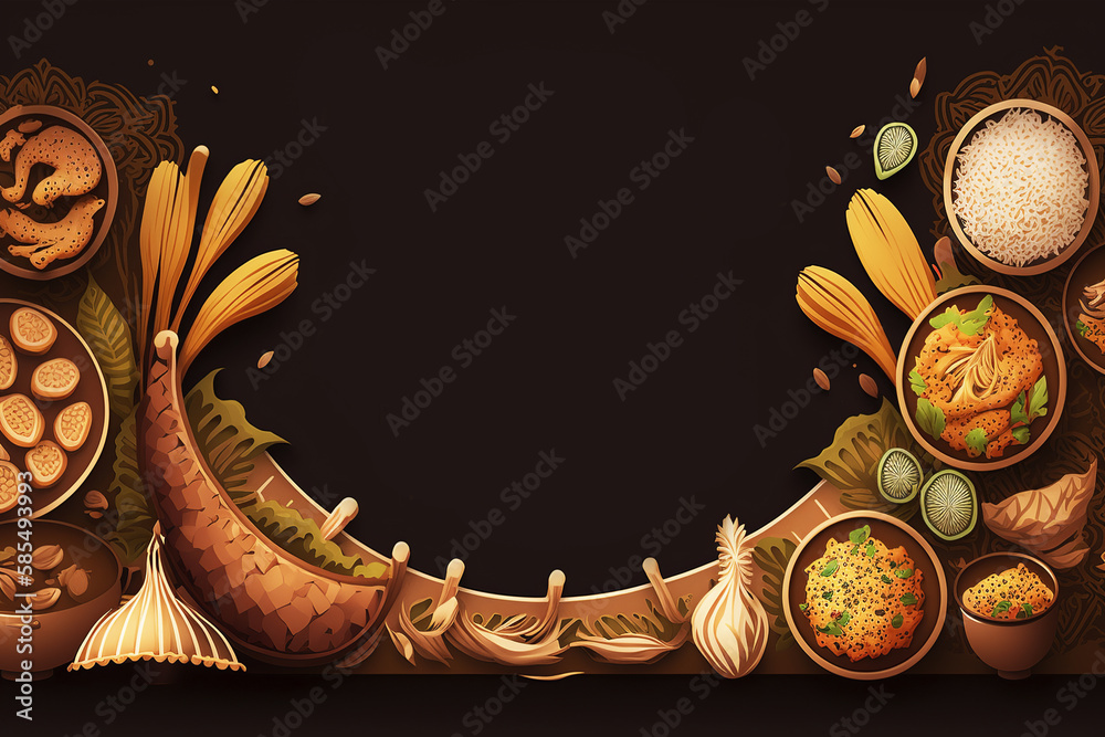 Indian food banner. Design template for indian restaurant with space to ...