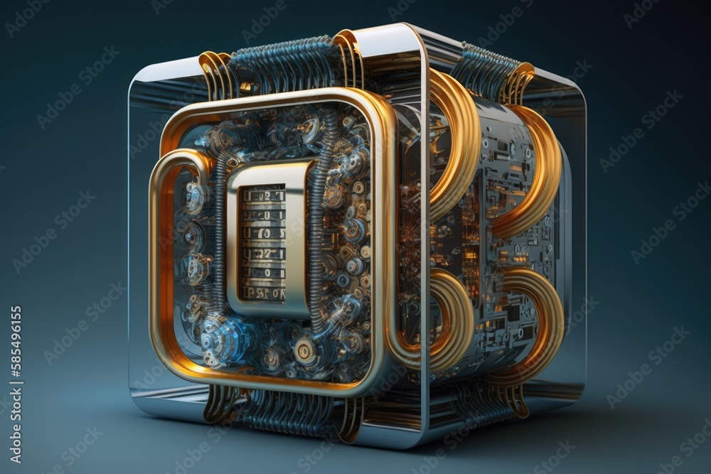 Futuristic high-tech computer Network concept with artificial ...