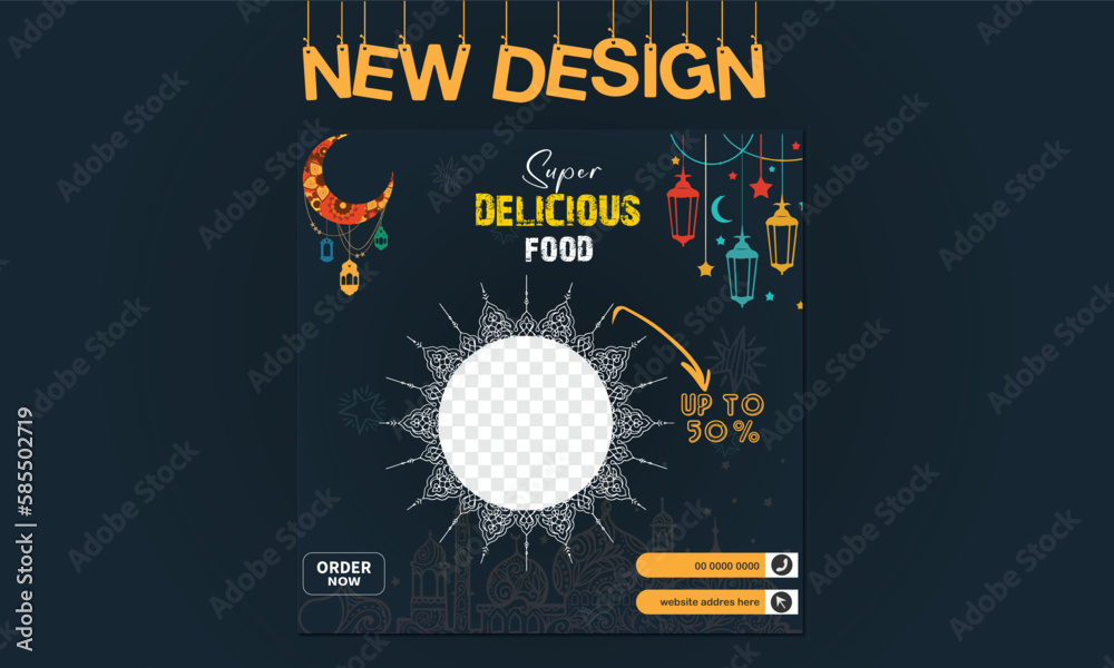 Ramadan food menu design social media post marketing Stock Vector ...