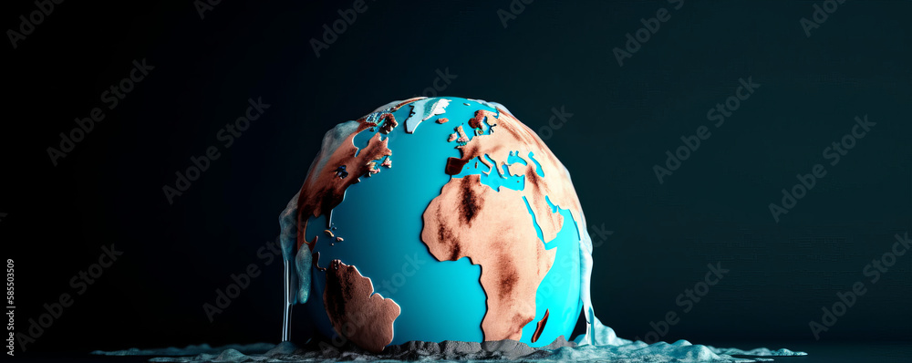 Earth melting by global warming problem. Save Our Planet from the ...