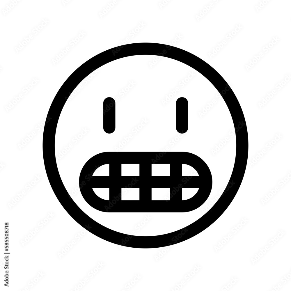 Editable grinning, grimacing face vector icon. Part of a big icon set ...